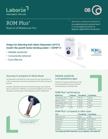 ROM Plus® Rupture of Membrane Test Family of Products - Laborie