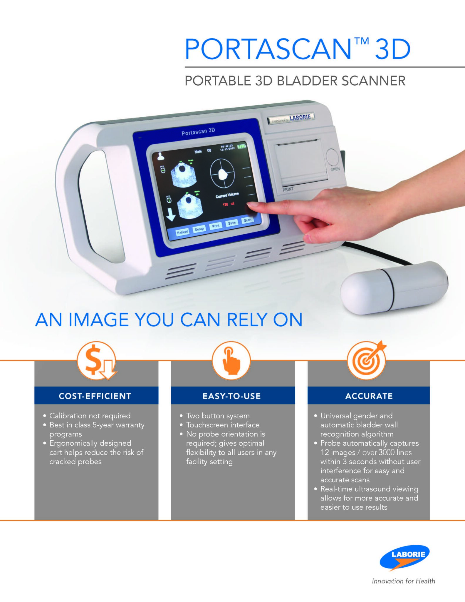Portascan™ 3D Ultrasound Bladder Scanner - Laborie